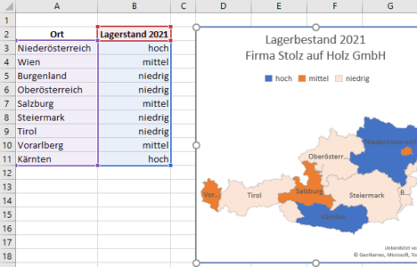 Ein Excel Kartendiagramm erstellen I Excel Tipps & Tricks
